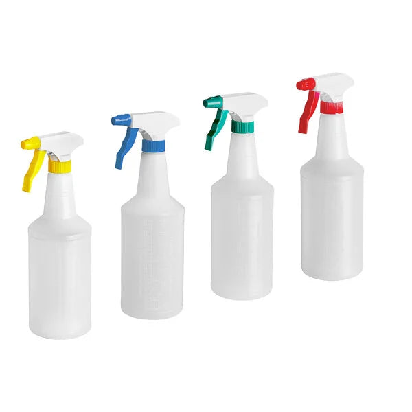 Plastic Bottle with Assorted Color Spray Triggers - 4/Pack 32oz ...